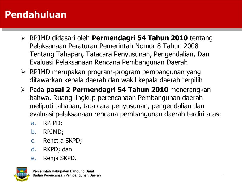 PPT - Rencana Pembangunan Jangka Menengah Daerah (RPJMD) PowerPoint ...