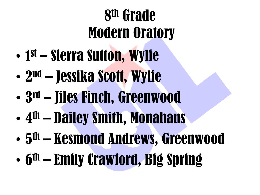 PPT - GOOD LUCK UIL PARTICIPANTS! WELCOME TO Sweetwater Middle SCHOOL ...