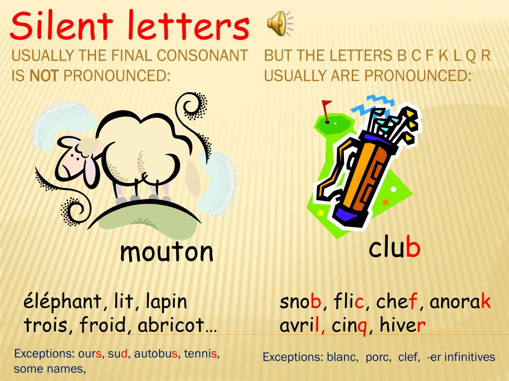 PPT - Key French sounds & spellings (a very general & simplified ...