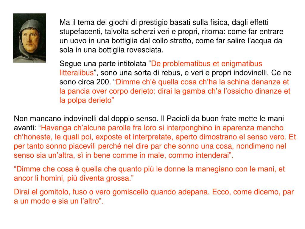 PPT - Magia, spettacolo e diletto nella matematica di Luca Pacioli ...