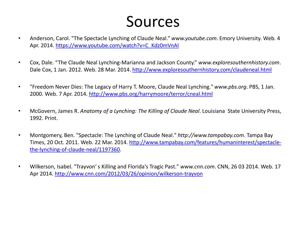 PPT - Lynching, Murder & Mystery in Nature’s Grace: The Claude Neal ...