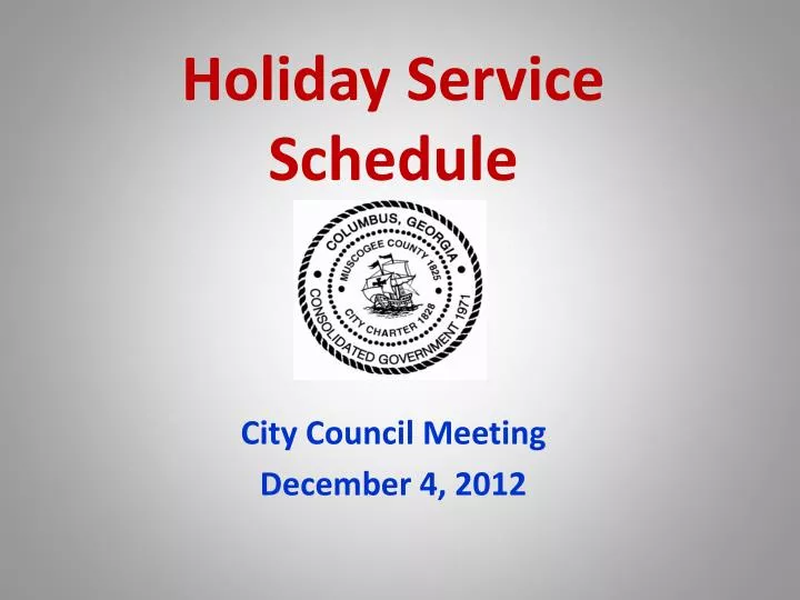 PPT - Holiday Service Schedule PowerPoint Presentation, free download ...