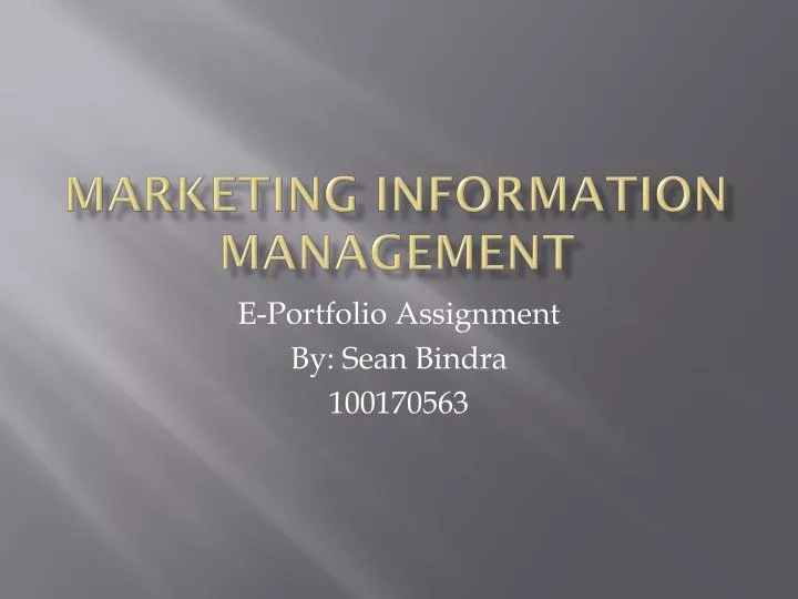 PPT - Marketing Information Management PowerPoint Presentation, free ...
