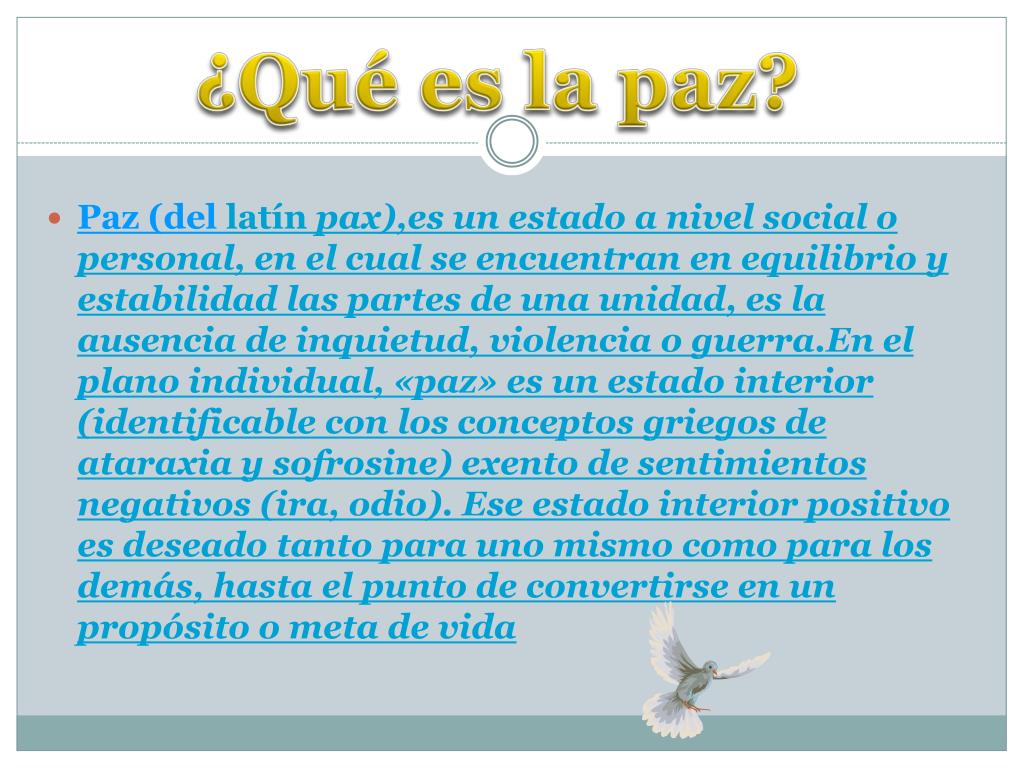 PPT - La Paz y la no violencia PowerPoint Presentation, free download ...