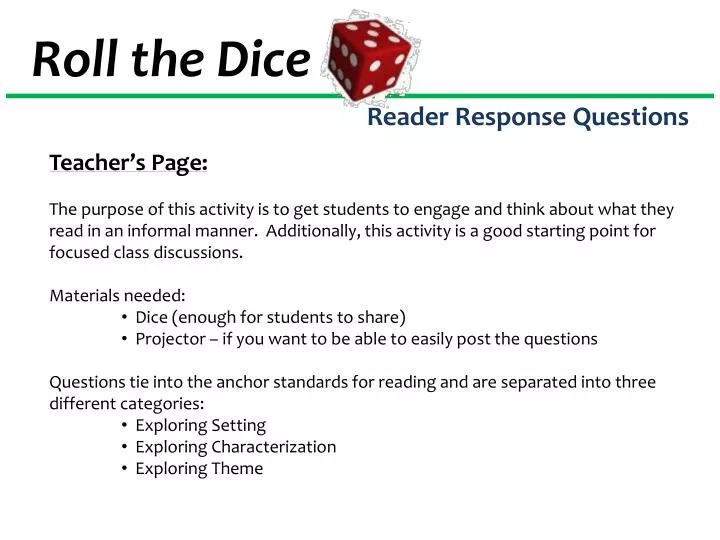 PPT - Roll the Dice PowerPoint Presentation, free download - ID:1852216