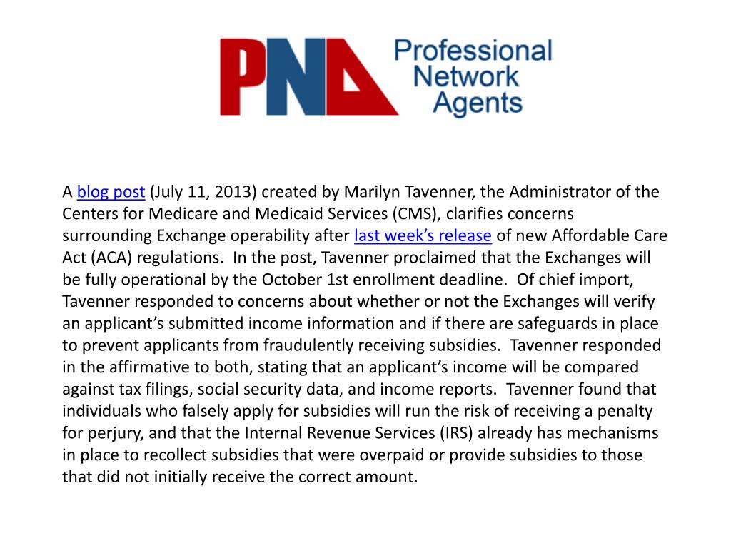 PPT - PNA COMPANY Presents Healthcare Reform for Individuals/Families ...