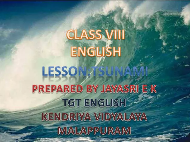 PPT - LESSON:TSUNAMI PowerPoint Presentation, free download - ID:1852613