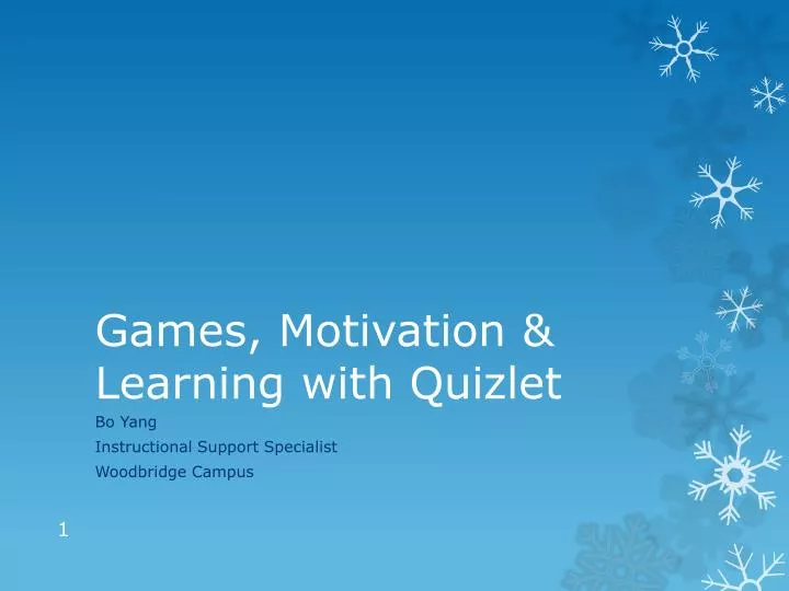 PPT - Games, Motivation & Learning with Quizlet PowerPoint Presentation ...