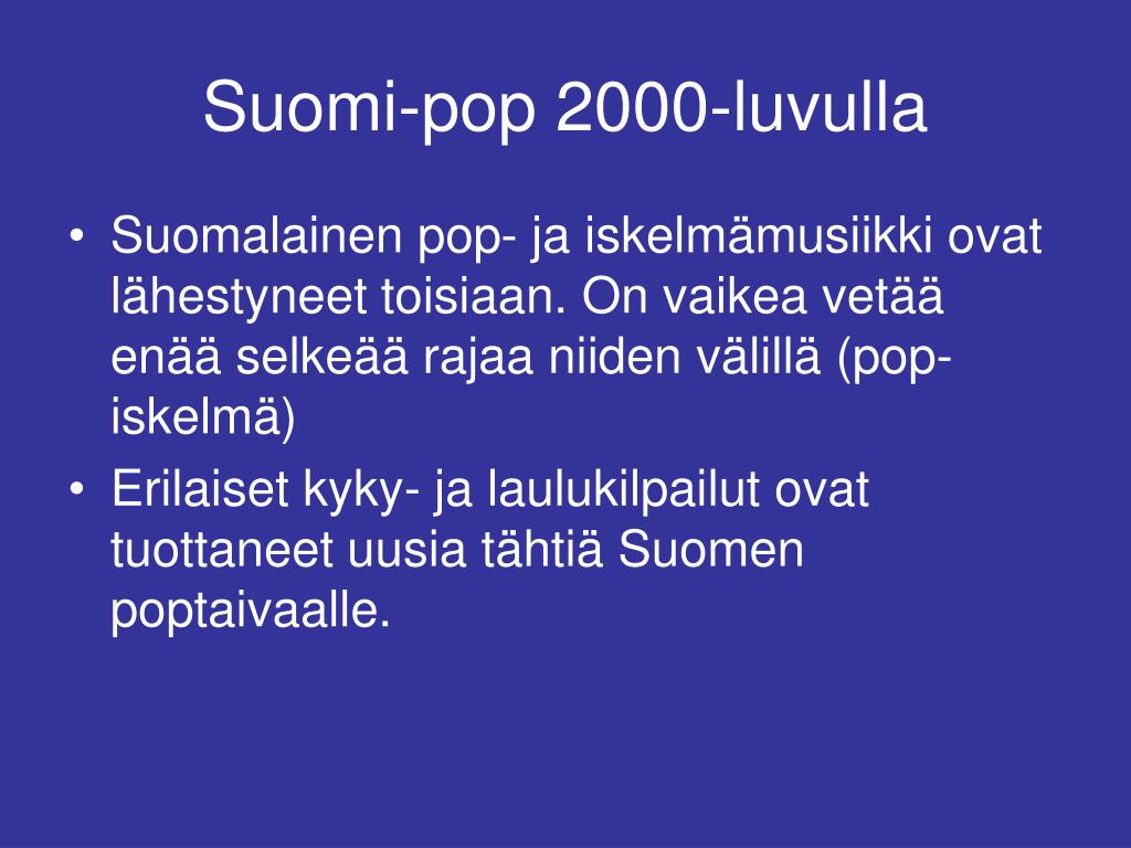 PPT - Populaarimusiikki PowerPoint Presentation, free download - ID:1853750