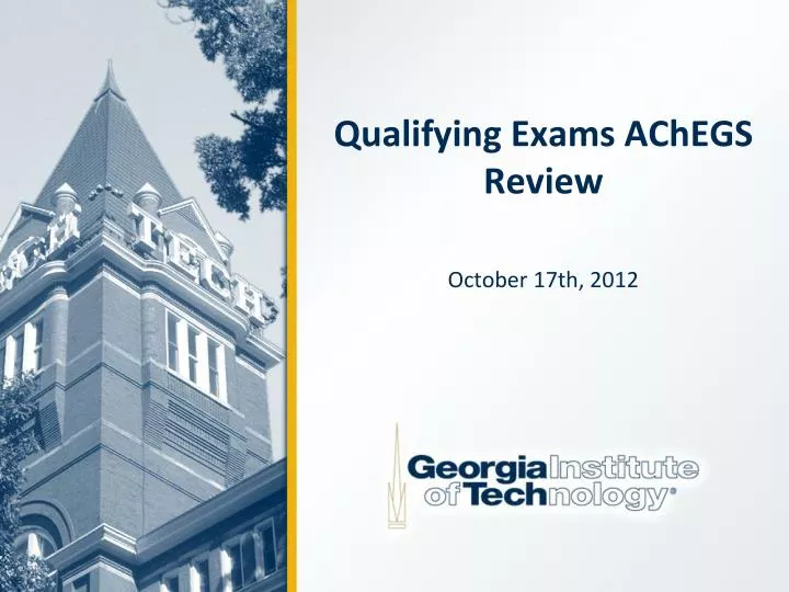 PPT - Qualifying Exams AChEGS Review PowerPoint Presentation, free ...
