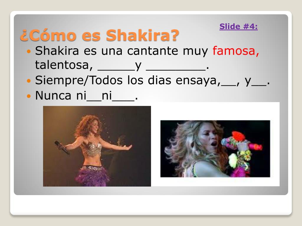 PPT - Una persona famosa Shakira. PowerPoint Presentation, free ...