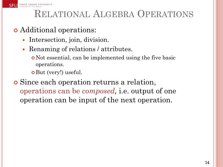 PPT - Database Systems I Relational Algebra PowerPoint Presentation ...