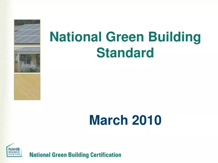 PPT - National Green Building Standard PowerPoint Presentation, free ...