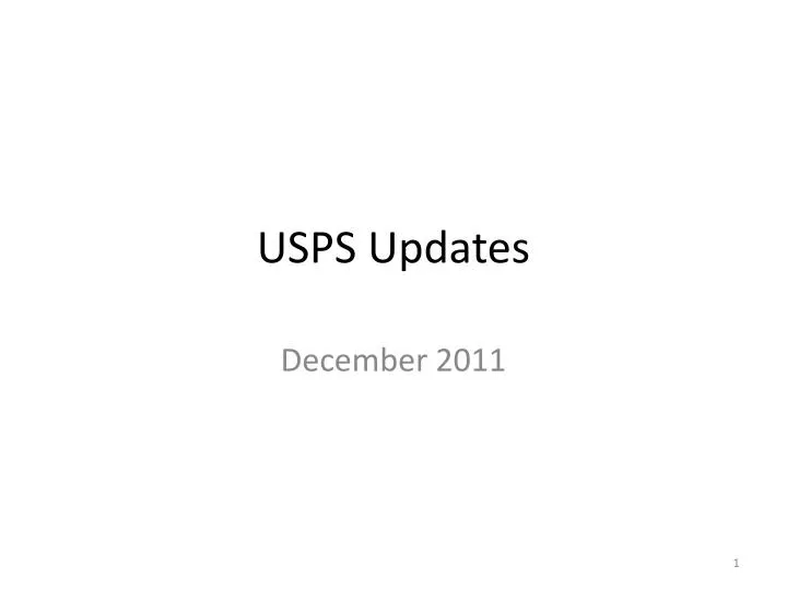 PPT - USPS Updates PowerPoint Presentation, free download - ID:1856229