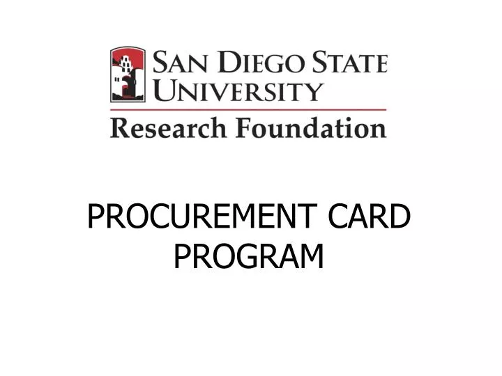 PPT - PROCUREMENT CARD PROGRAM PowerPoint Presentation, free download ...