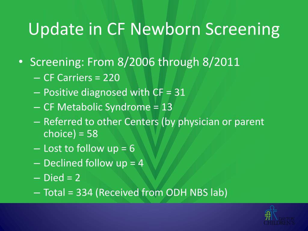 PPT - UPDATE ON CYSTIC FIBROSIS NEWBORN SCREENING IN OHIO PowerPoint ...