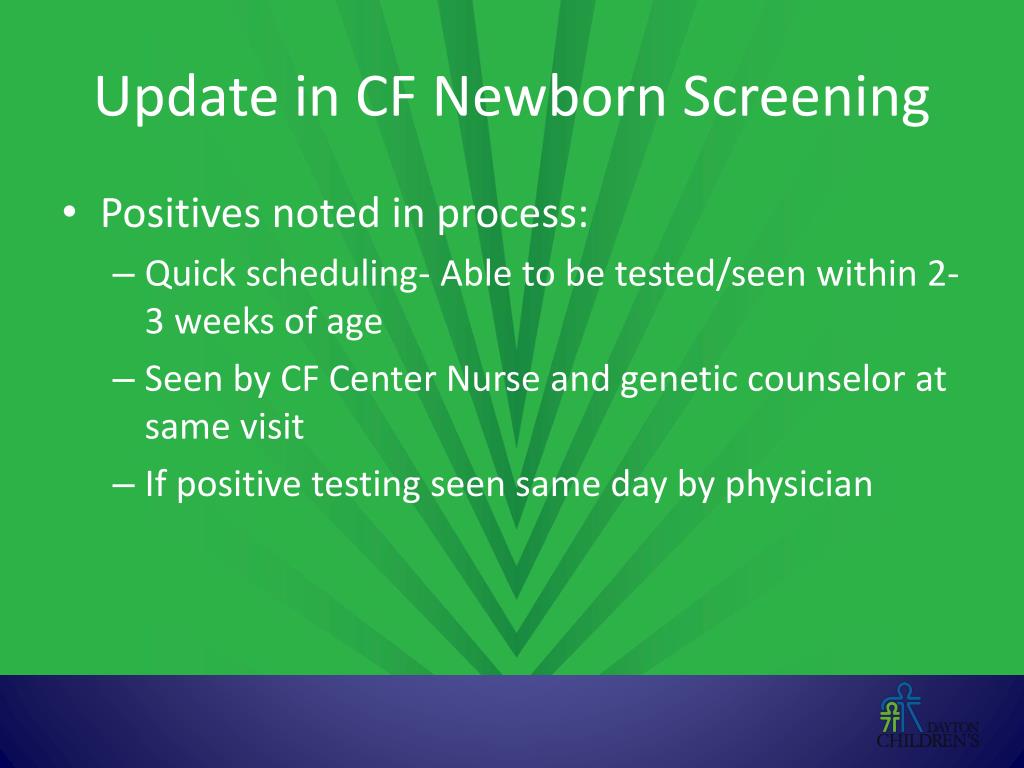 PPT - UPDATE ON CYSTIC FIBROSIS NEWBORN SCREENING IN OHIO PowerPoint ...