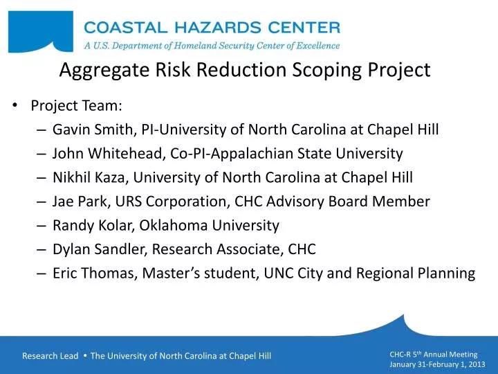 PPT - Aggregate Risk Reduction Scoping Project PowerPoint Presentation ...