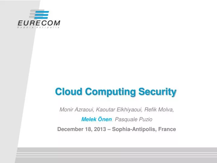 PPT - Cloud Computing Security PowerPoint Presentation, free download ...