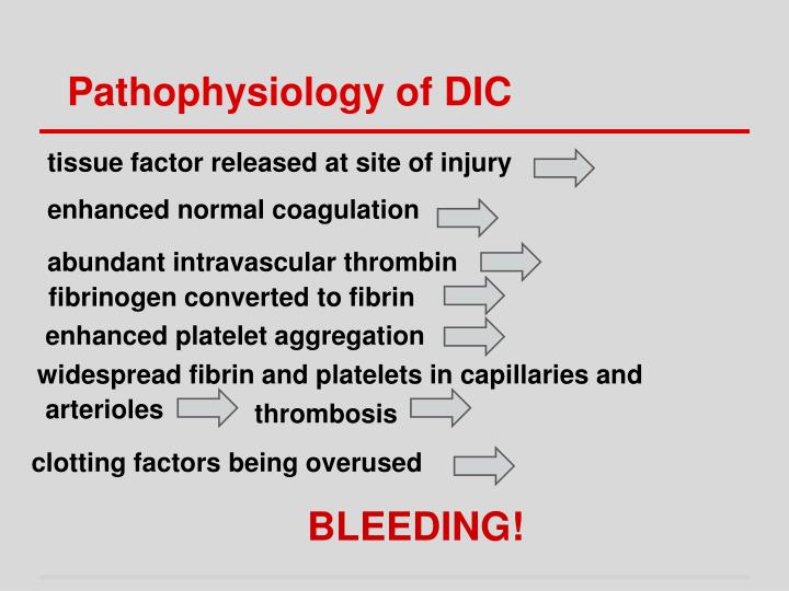 PPT - DIC Disseminated Intravascular Coagulation PowerPoint ...