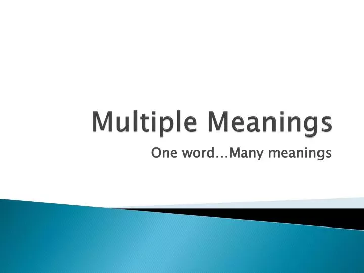 PPT - Multiple Meanings PowerPoint Presentation, free download - ID:1858145