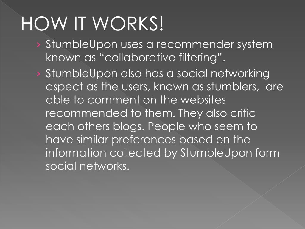 PPT - Recommendation Websites StumbleUpon and Pandora Radio among many ...