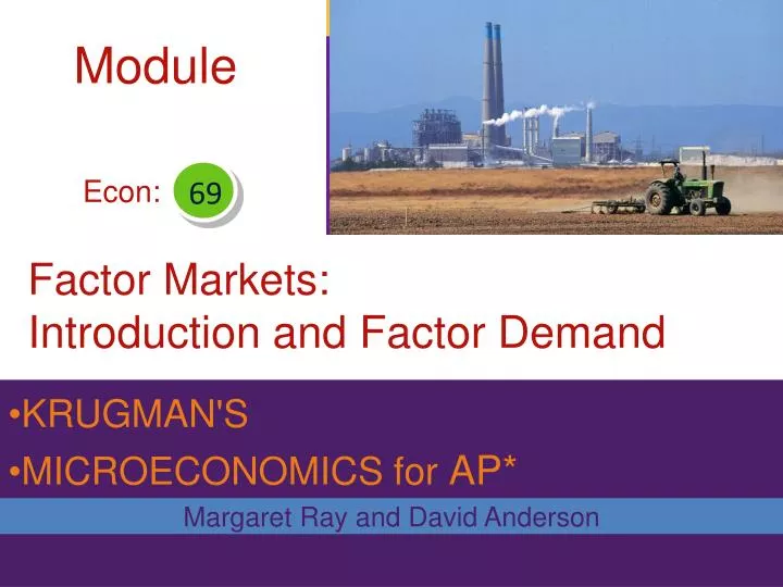 PPT - Factor Markets: Introduction and Factor Demand PowerPoint ...
