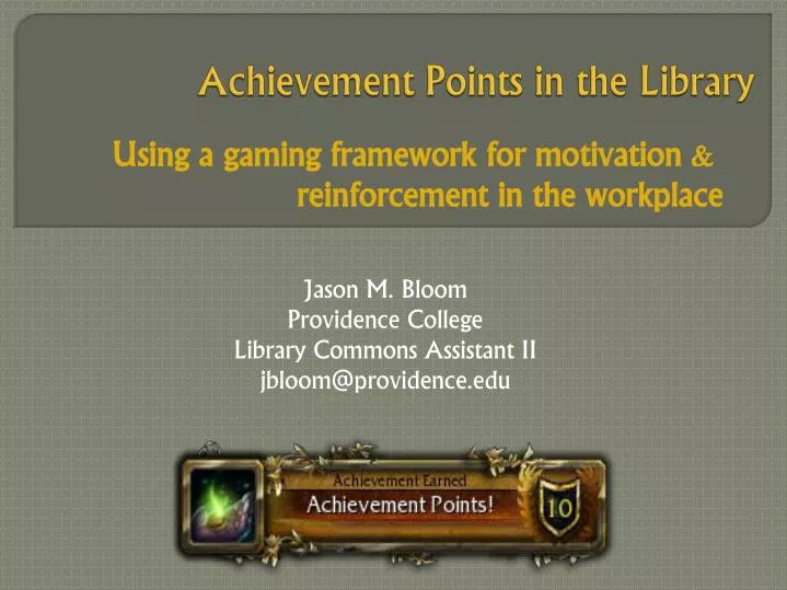 PPT - Achievement Points in the Library PowerPoint Presentation, free ...