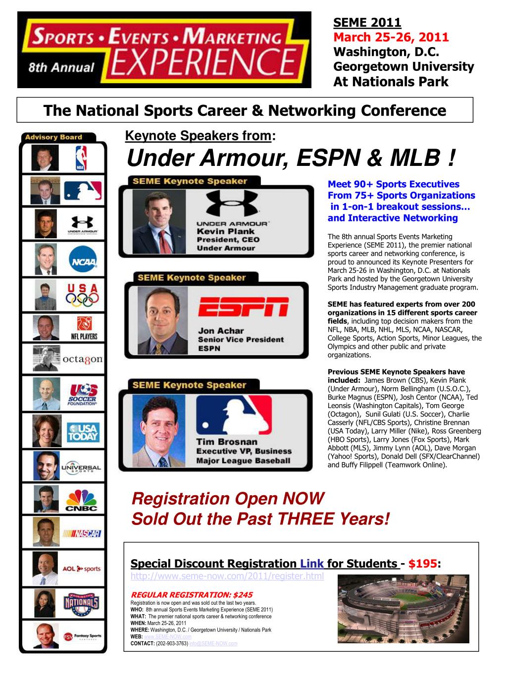 PPT - Meet 90+ Sports Executives From 75+ Sports Organizations in 1-on ...