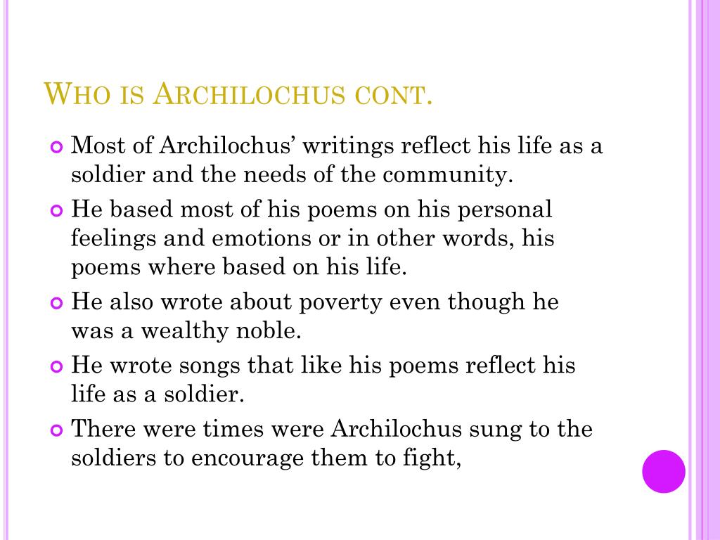 PPT - Archilochus 680-640 B.C.E. An Ancient Greek poet PowerPoint ...