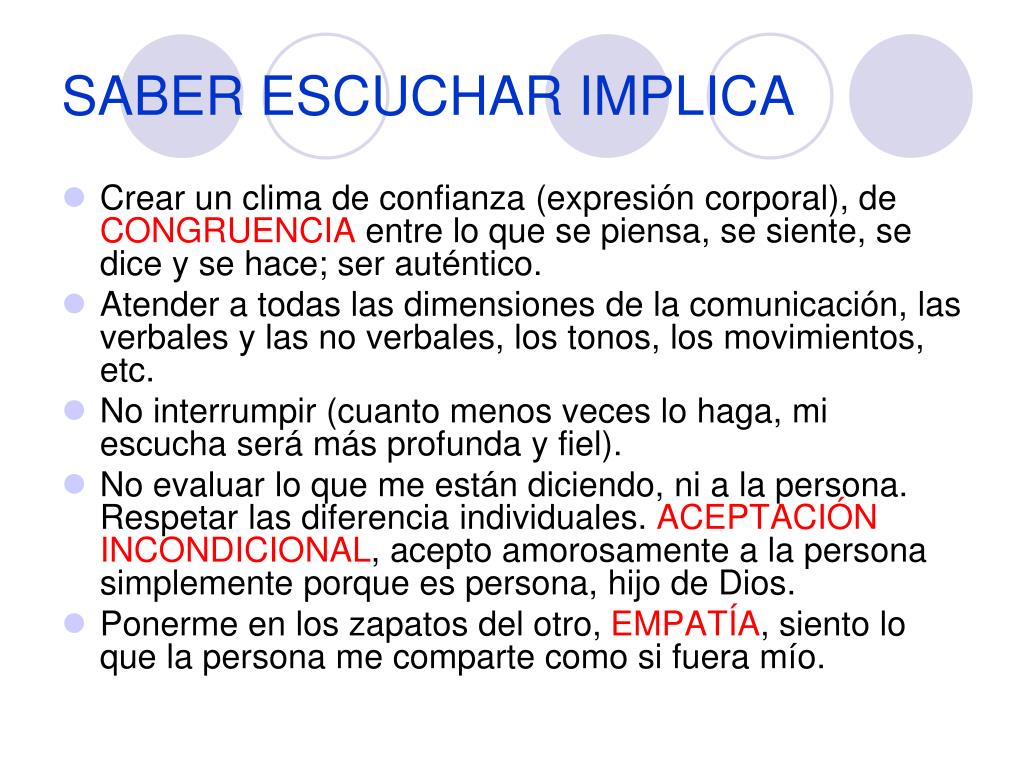 PPT - Habilidades de COMUNICACIÓN Y ESCUCHA para el acompañamiento ...