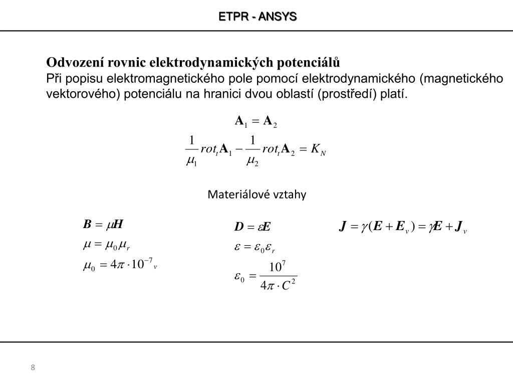 PPT - Teorie elektromagnetického pole Maxwellovy rovnice v integrálním ...