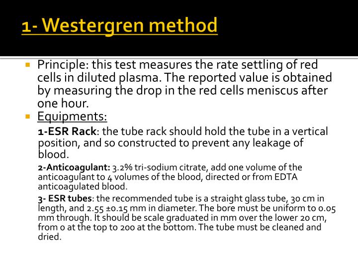 PPT - Erythrocyte Sedimentation Rate(ESR) PowerPoint Presentation - ID ...