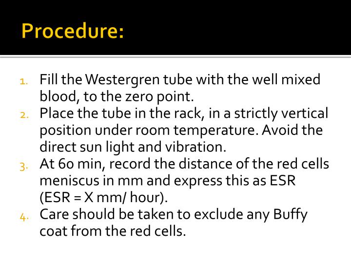 PPT - Erythrocyte Sedimentation Rate(ESR) PowerPoint Presentation - ID ...