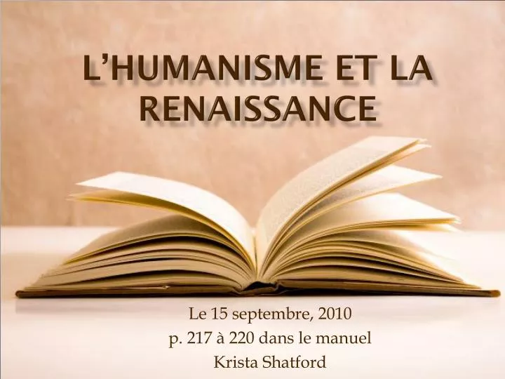 PPT - L’Humanisme et la Renaissance PowerPoint Presentation, free ...
