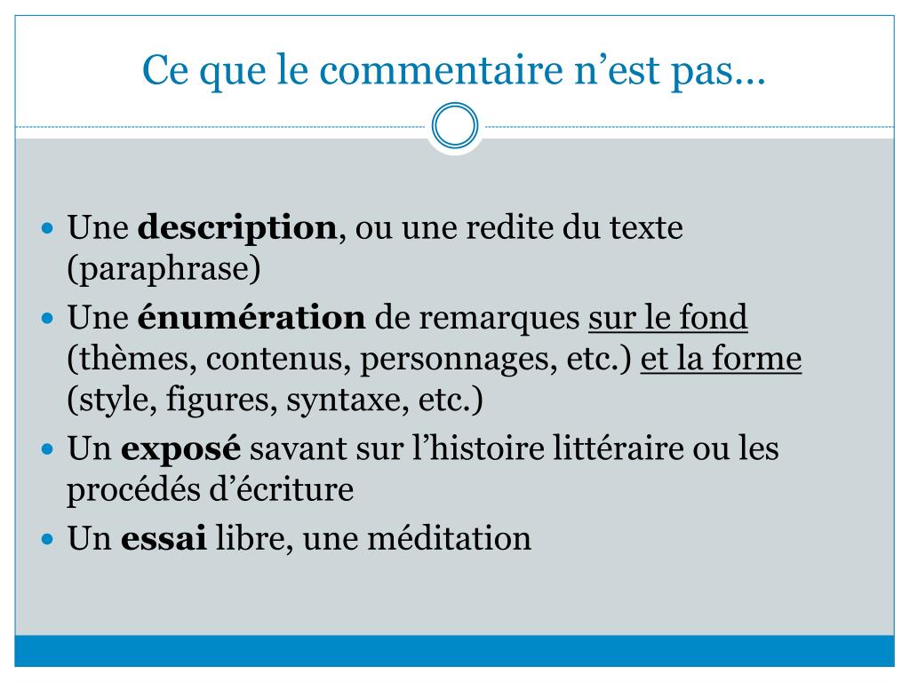 PPT - La méthodologie française du commentaire littéraire PowerPoint ...