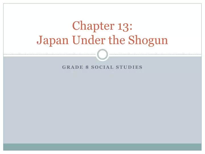 PPT - Chapter 13: Japan Under the Shogun PowerPoint Presentation, free ...