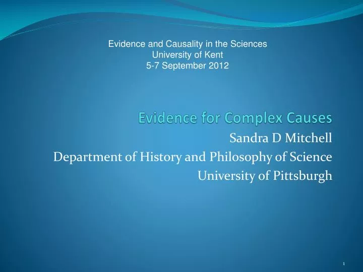 PPT - Evidence for Complex Causes PowerPoint Presentation, free ...