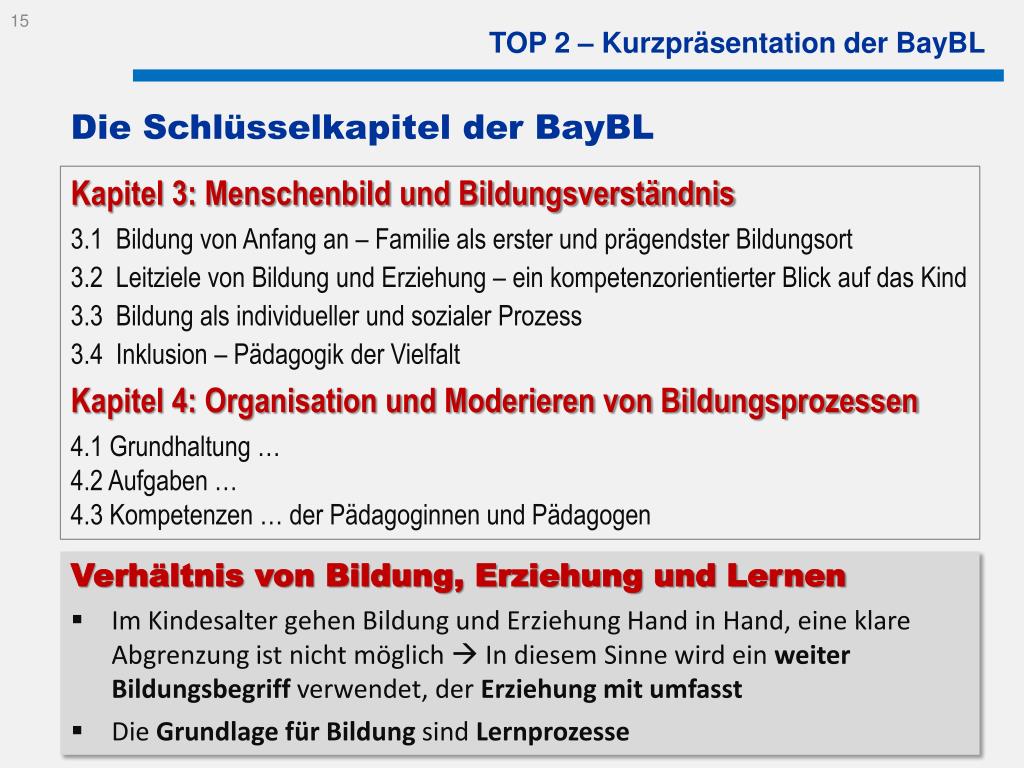 PPT - Die Bayerischen Bildungsleitlinien ( BayBL ): Entstehung und ...