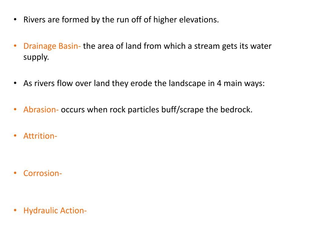 PPT - Running water: The major force of erosion acting on Earth today ...