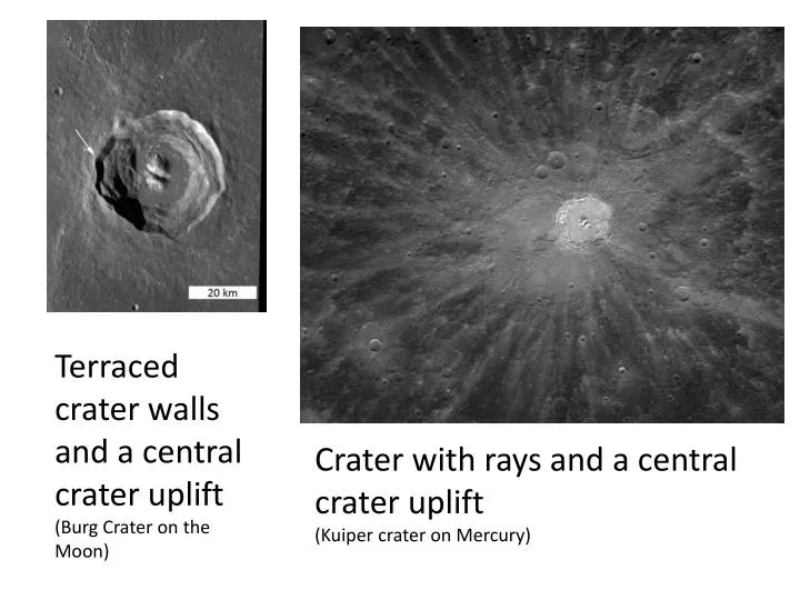 PPT - Terraced crater walls and a central c rater uplift (Burg Crater ...