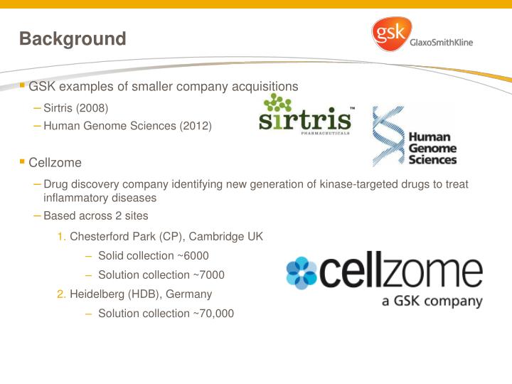 PPT - Incorporating Sample Collections From Acquired Companies into GSK ...