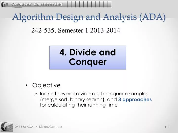 PPT - Algorithm Design and Analysis (ADA) PowerPoint Presentation, free download - ID:1866194