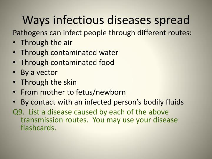 Ppt Infectious Diseases Chapter 20 Section 2 Powerpoint Presentation