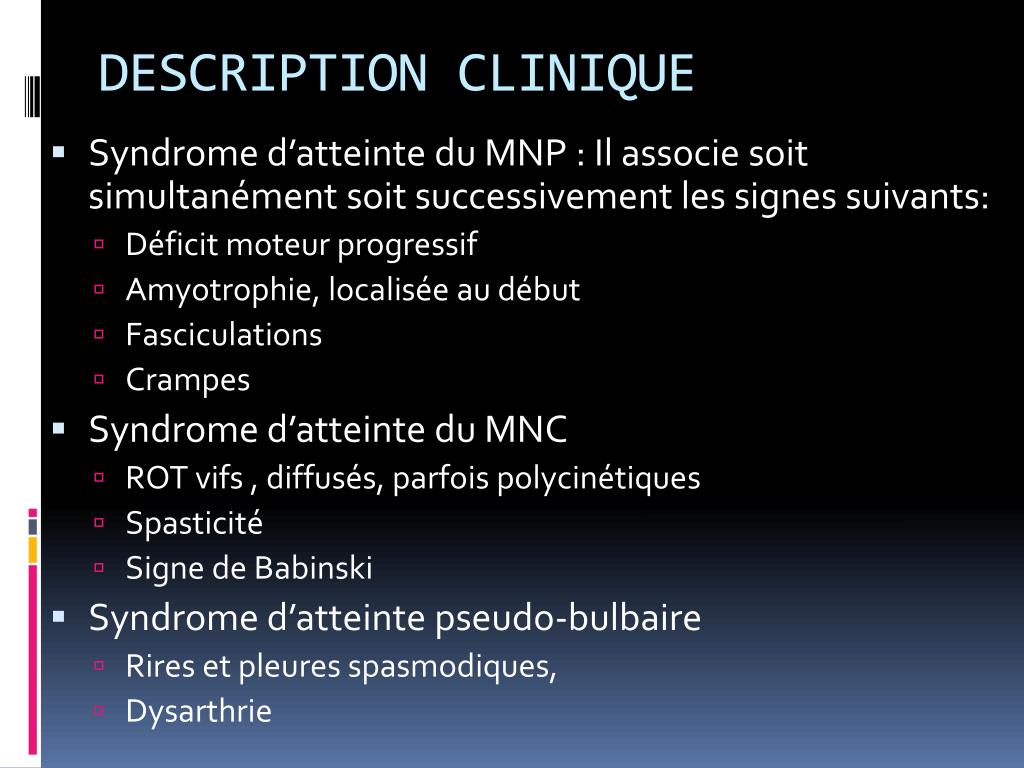 PPT - LA SCLEROSE LATERALE AMYOTROPHIQUE (MALADIE DE CHARCOT ...