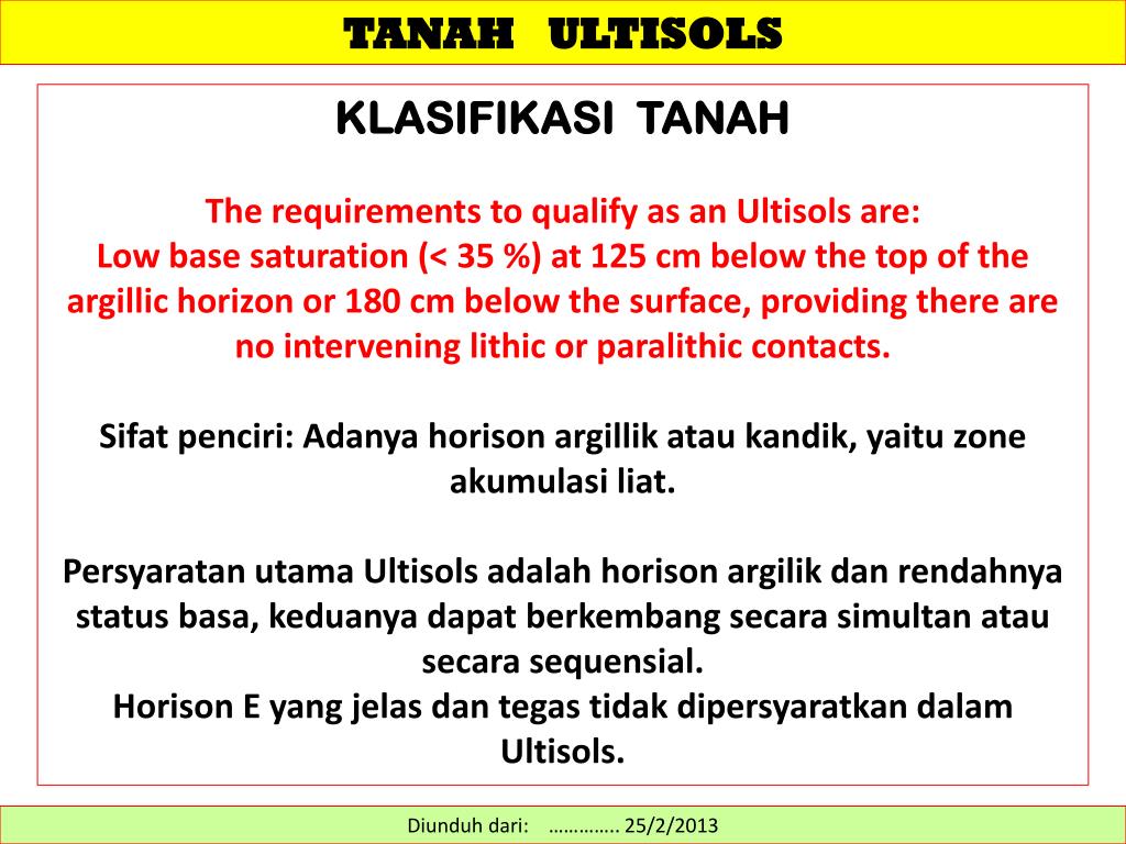 PPT - BAHAN KAJIAN MK. DASAR ILMU TANAH TANAH ULTISOL PowerPoint ...