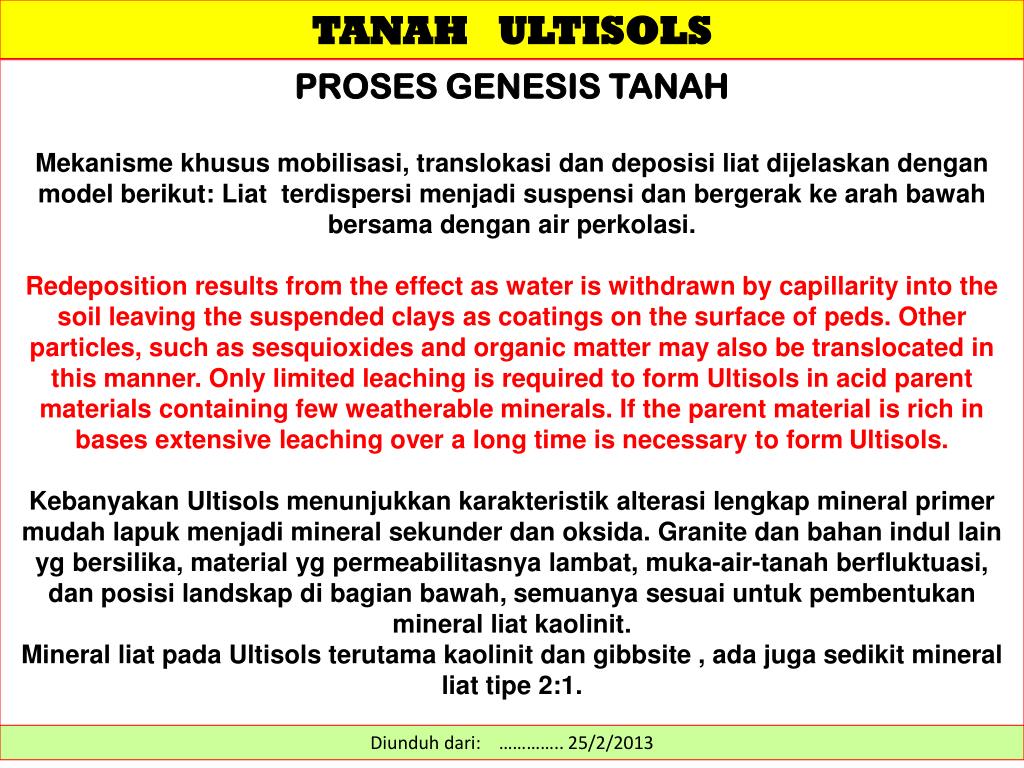 PPT - BAHAN KAJIAN MK. DASAR ILMU TANAH TANAH ULTISOL PowerPoint ...