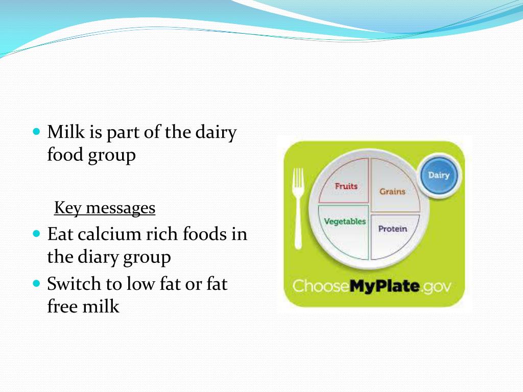 PPT - Milk is part of the dairy food group Key messages Eat calcium ...