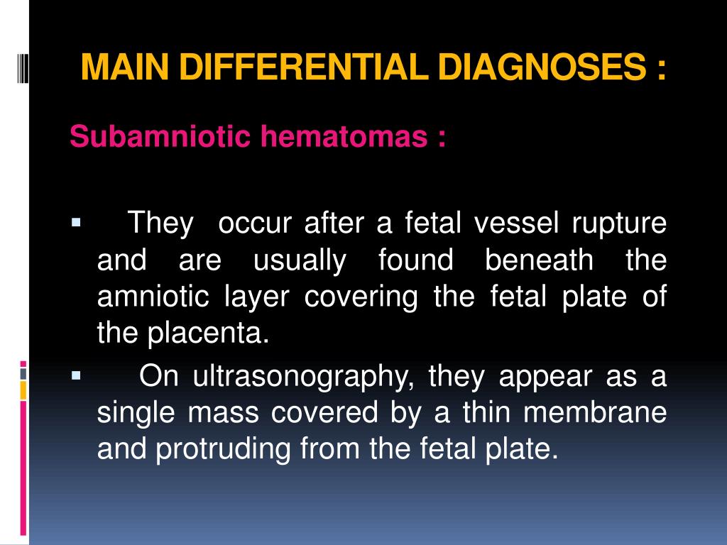 PPT - PRENATAL DIAGNOSIS OF A LARGE PLACENTAL CYST WITH INTRACYSTIC ...