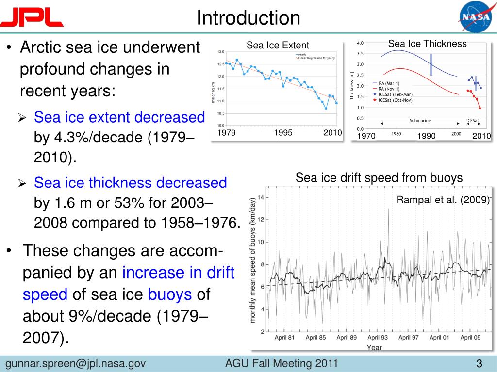 PPT - Trends in Arctic sea ice drift and role of wind forcing: 1992 ...